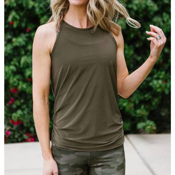 Onzie | Tops | New Onzie Tieback Tank In Olive | Poshmark